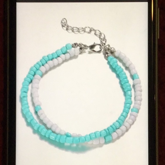 Ocean Dreams | Accessories | Anklet Layered White Blue Bead Summer Vsco ...